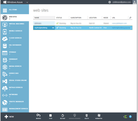 Installing Ghost from the Azure Web Site Gallery | Jeremiah Billmann